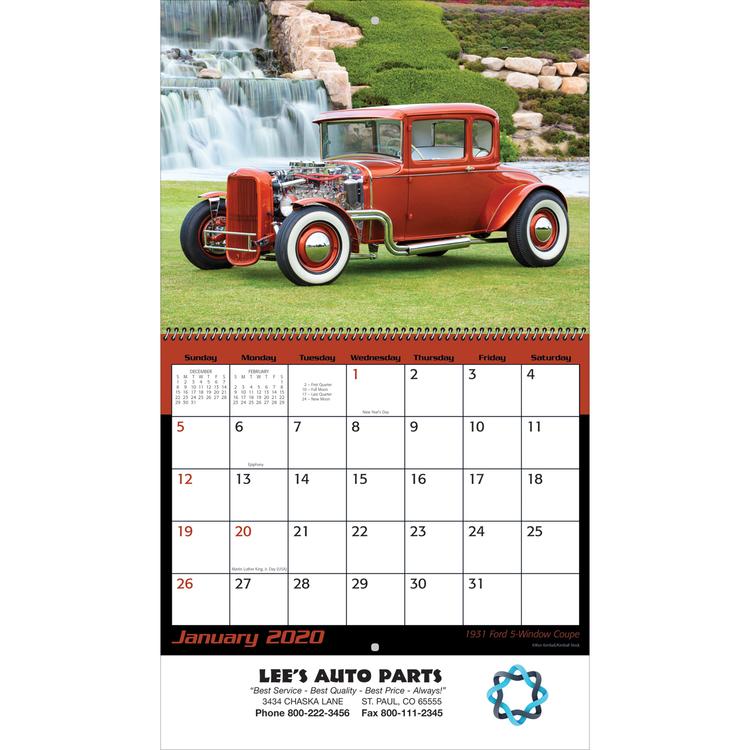 Custom Hot Rods Calendar Imprinted with your Logo