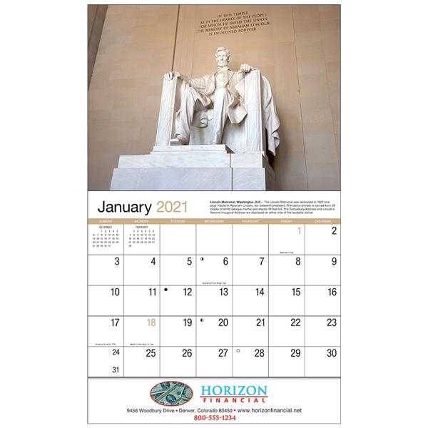 America History Wall Calendar | America Wall Calendars | 1.53 Ea